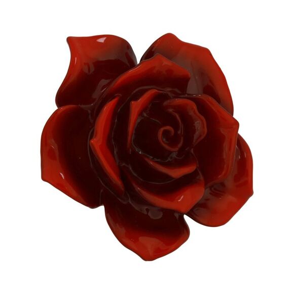 Versace | Jewelry | Versace Rose Resin Ring Red Womens | Poshmark